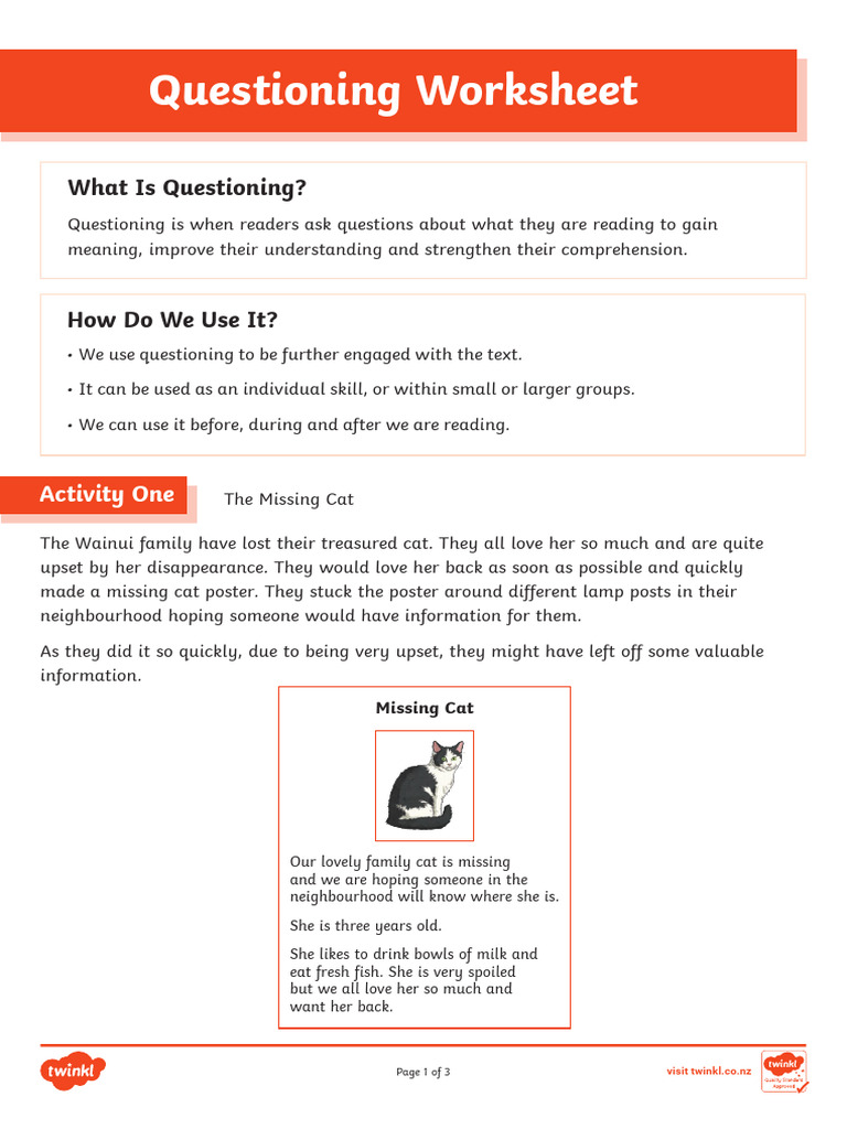 NZ e 1655630101 Year 5 6 Reading Comprehension Skills Questioning ...