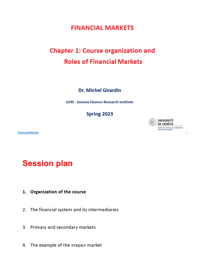 Chap1 Introduction | PDF | Financial Markets | Repurchase Agreement