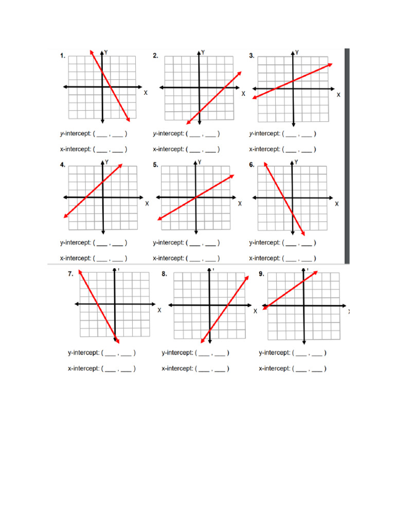 Finding The X y Intercept 8th Grade | PDF