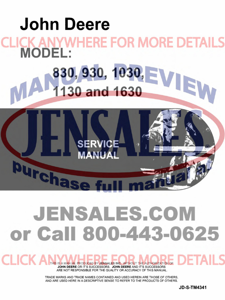 John Deere Tractor Service Manual JD S Tm4341 | PDF | Manual ...