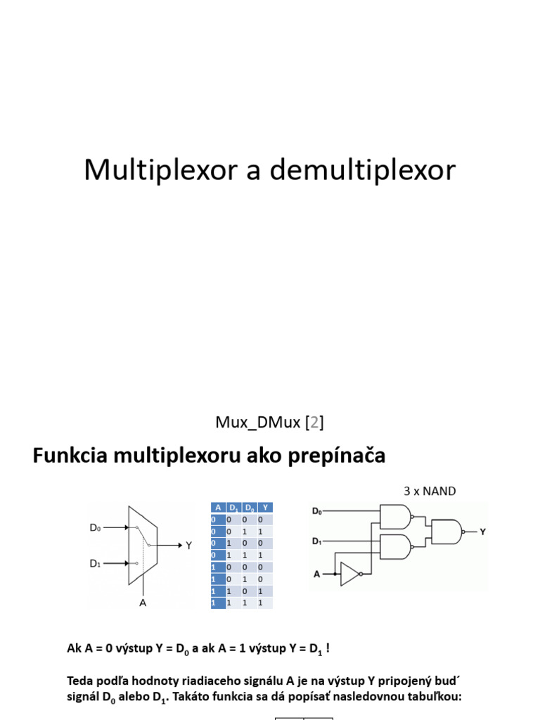 Multiplexor A Demultiplexor | PDF
