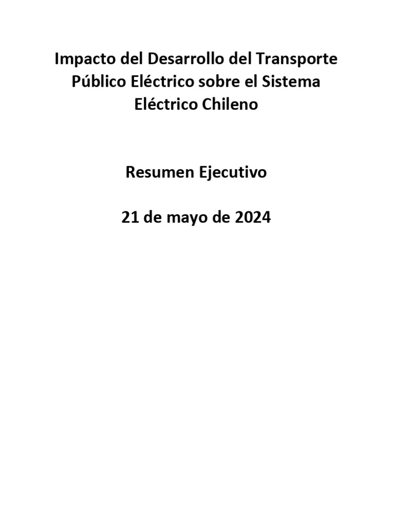 Transporte Público Eléctrico Resumen Ejecutivo 21042024 | PDF | Coche eléctrico | Autobús