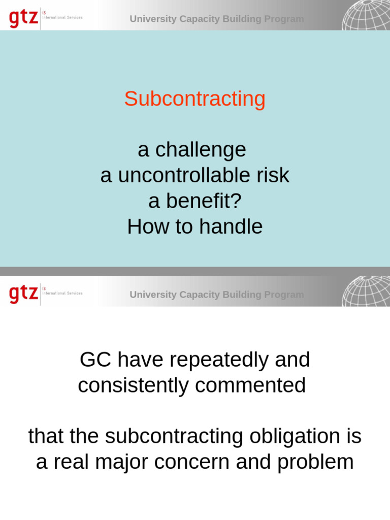 Subcontracting Risks in University Projects | PDF | Risk Management | Risk