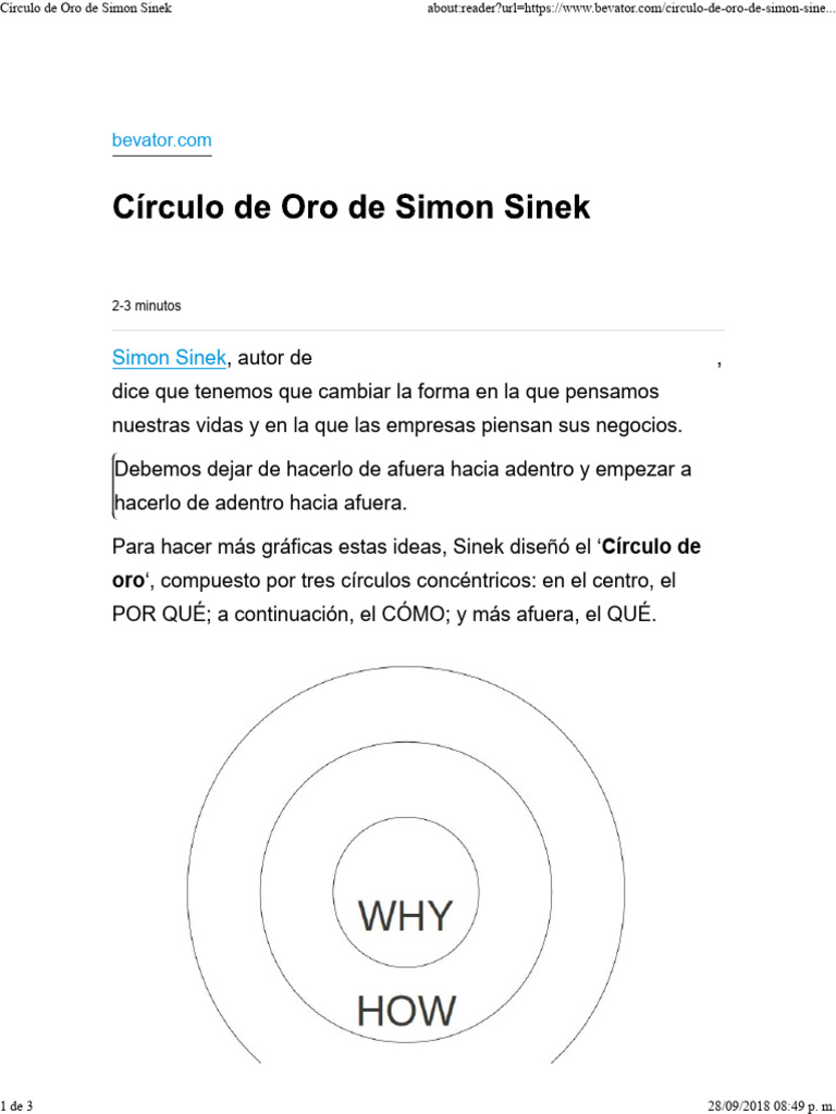 Descubre el Círculo de Oro de Sinek | PDF