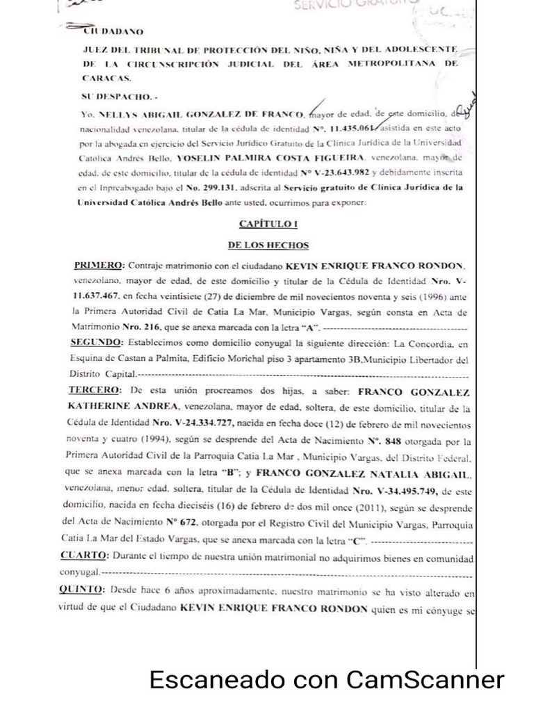 Documento Divorcio Kevin Franco | PDF