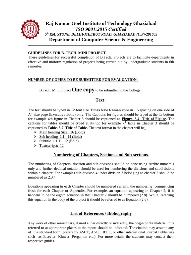 Mini Project Report Format | PDF | Computing