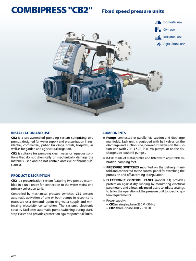 CB2_EN-datasheet_50Hz-1 | PDF | Pump | Water