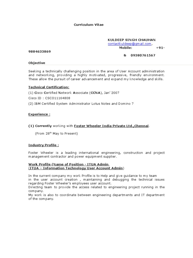 Kuldeep Resume | PDF | Ibm Notes | Cisco Certifications