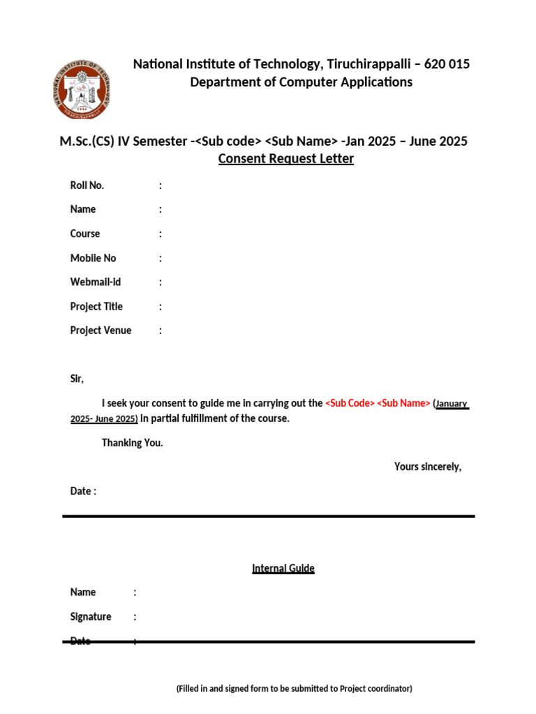 Consent - Form - and - Letter MSC (CS) | PDF