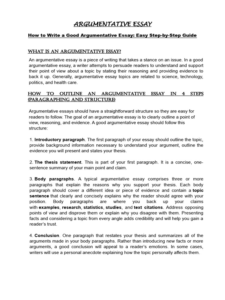 Argumentative Texts (Structure-Outline-Connectors-Samples) | PDF ...