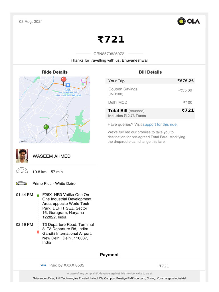 08th Aug 2024 Office To IGI | PDF