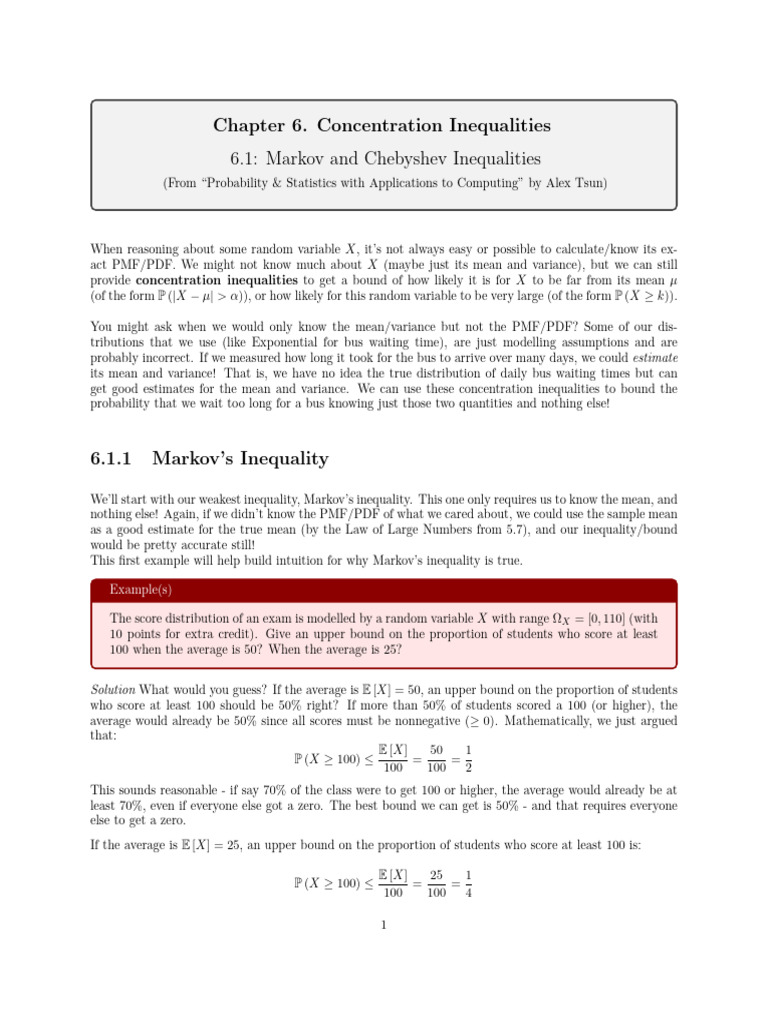 Chebyshev's Inequality Explained | PDF | Variance | Expected Value