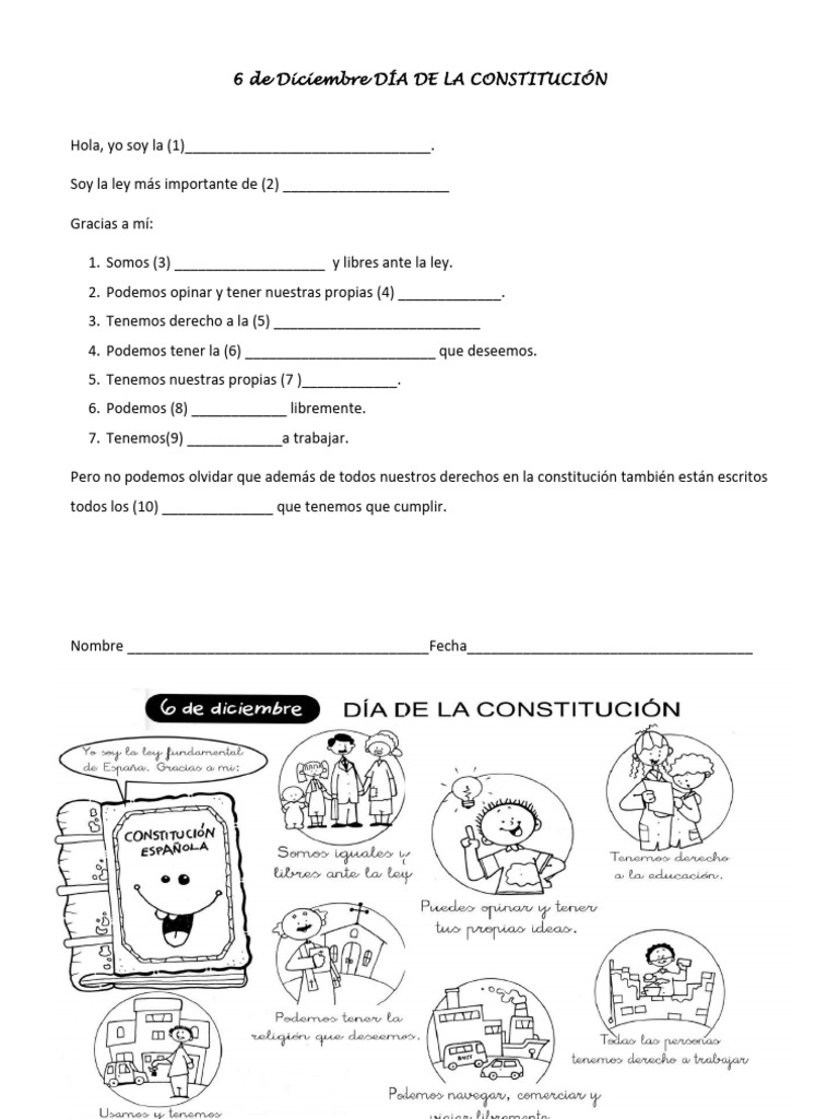 Día de la Constitución: Derechos y Deberes | PDF