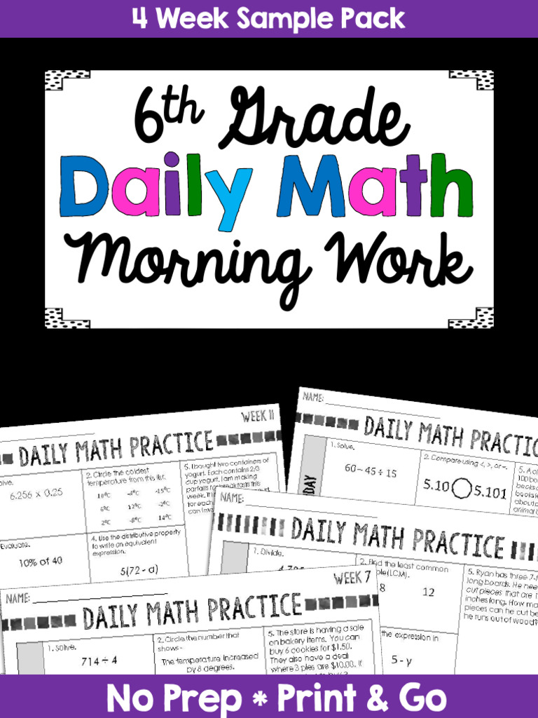 6 Grade: Morning Work | PDF | Cognition | Learning