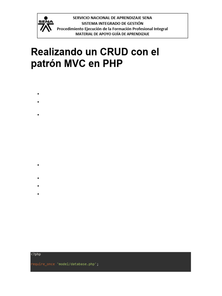7 13 Crud MVC PHP | PDF | Modelo – Vista – Controlador | Php