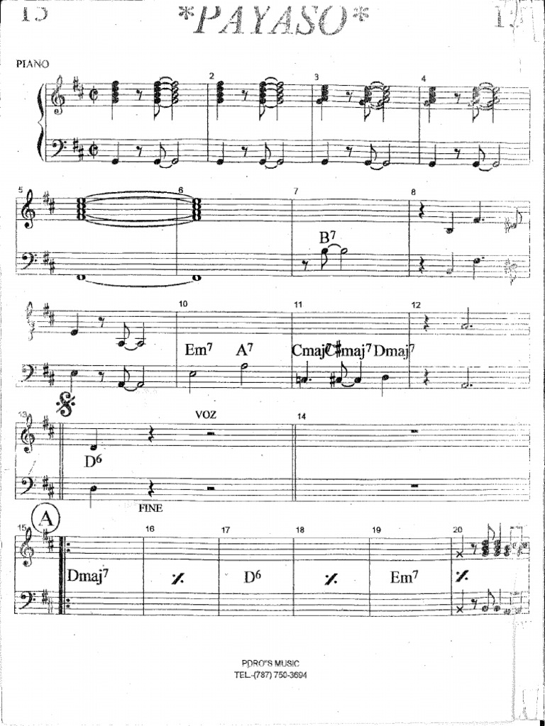 Payaso - Piano | PDF