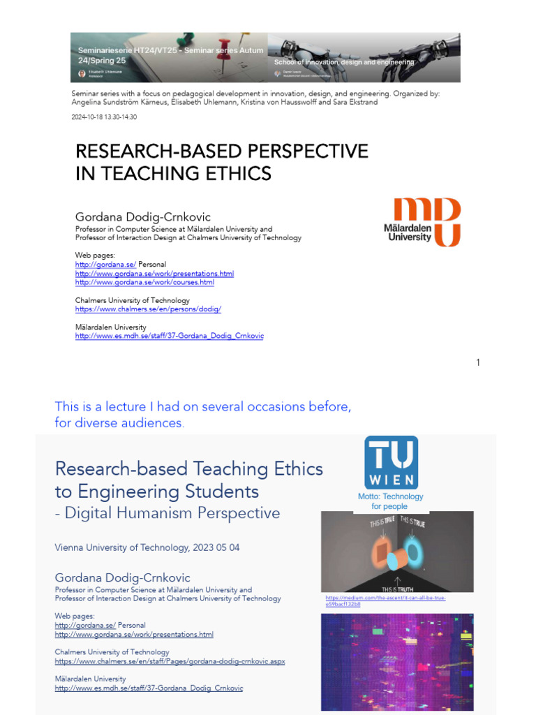 20241018-RESEARCH-BASED TEACHING ETHICS-MDU - Comp | PDF | Artificial Intelligence ...