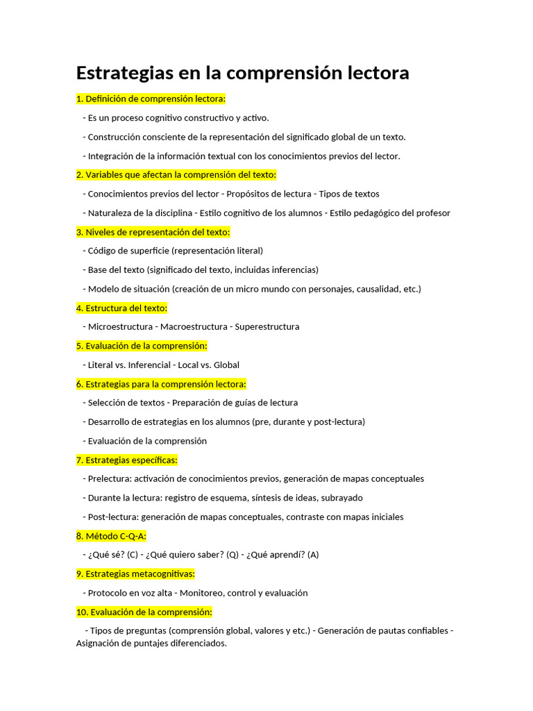 Estrategias para Mejorar la Comprensión Lectora | PDF