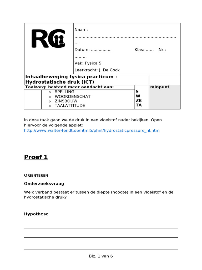 P.0-Hydrostatische Druk | PDF
