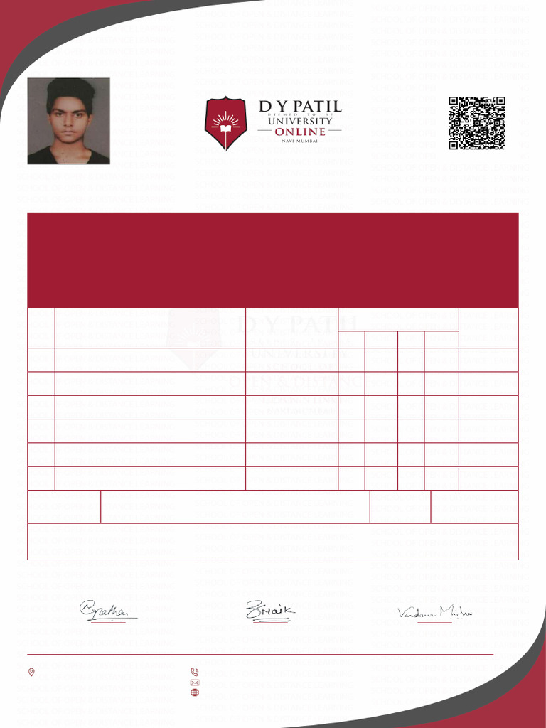 3Rd Sem Mark Sheet MBA (Finance) D Y PATIL, University Mumbai | PDF