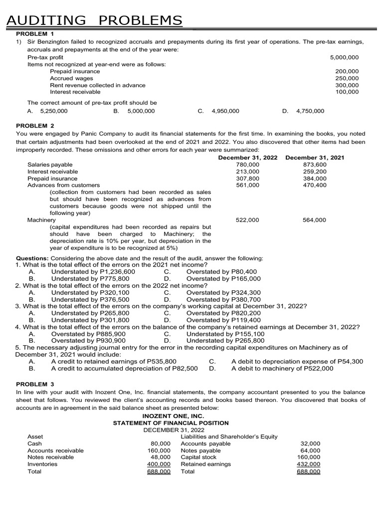 Audit-Problem_Activity | PDF | Debits And Credits | Accounting