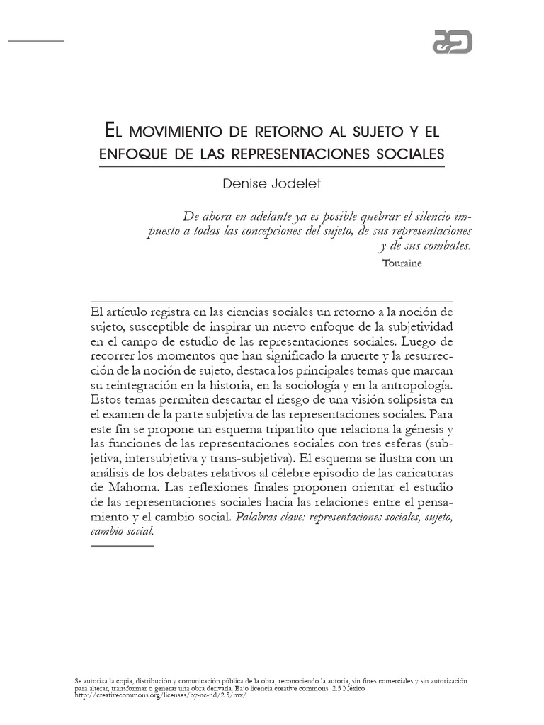 Semana 12B Jodelet - Las Tres Esferas de Pertenencia de Las ...