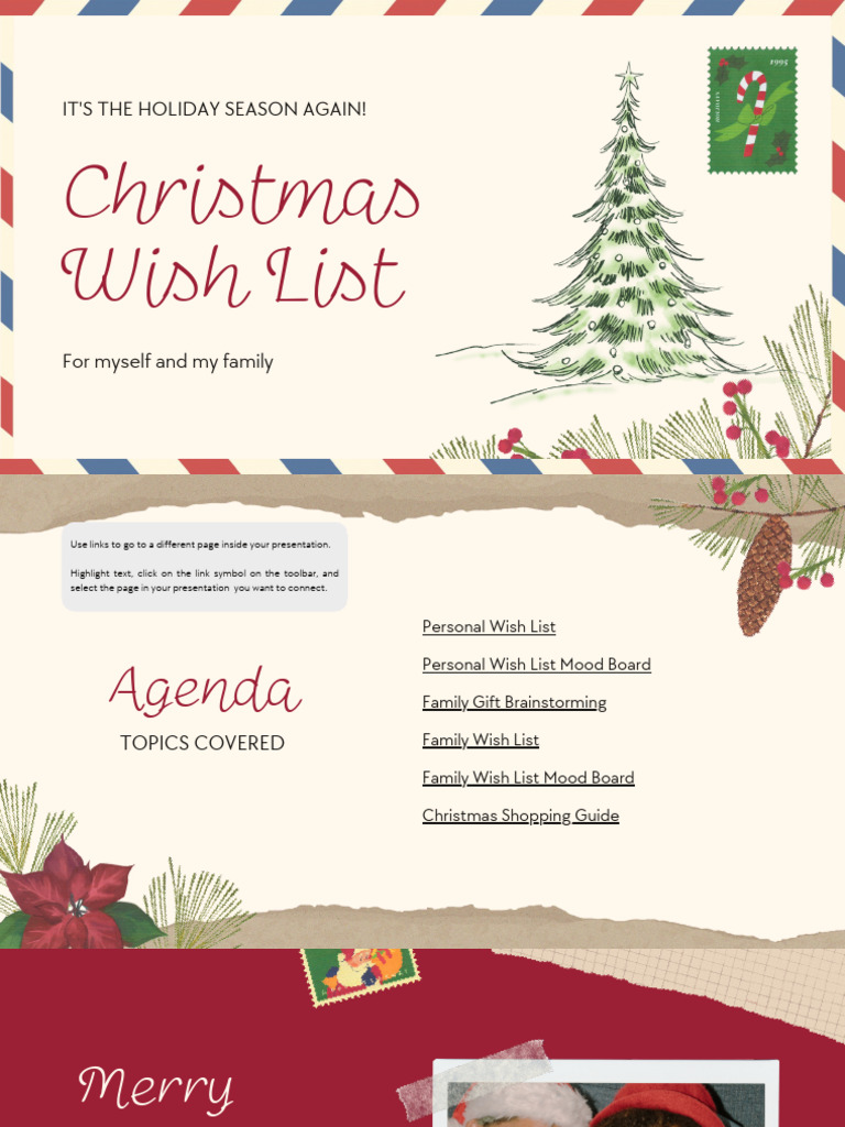 Wishlist Christmas Presentation in Cream Red Scrapbook Style - 20241209 ...