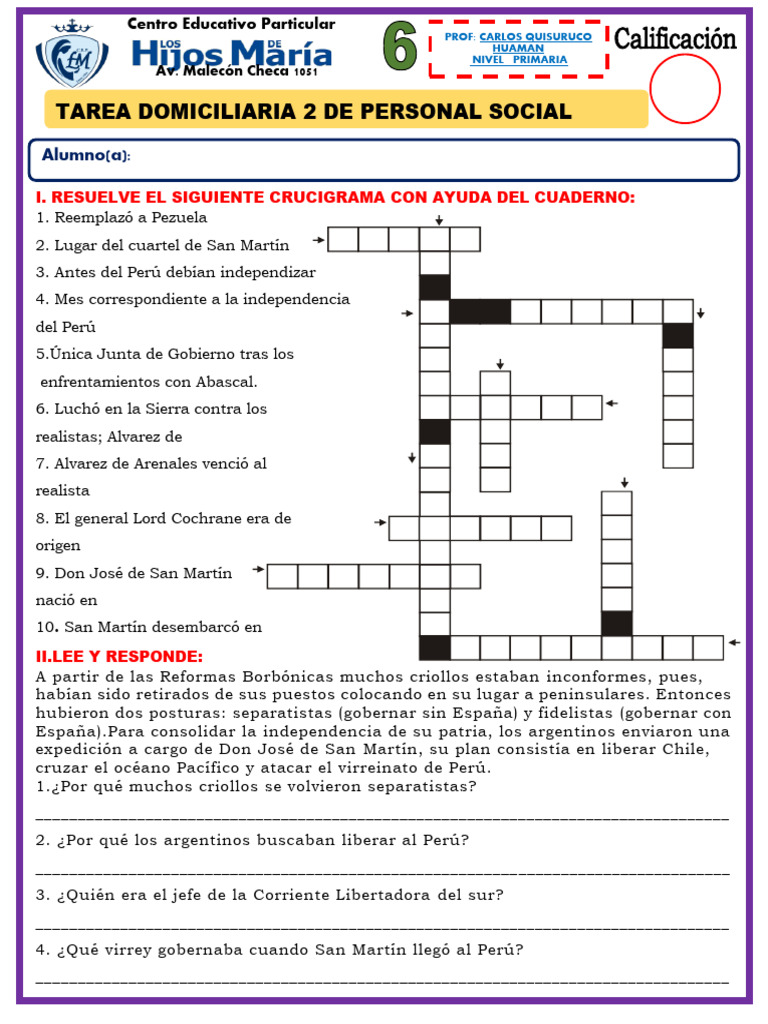 6 Grado Tarea 2 PS | PDF