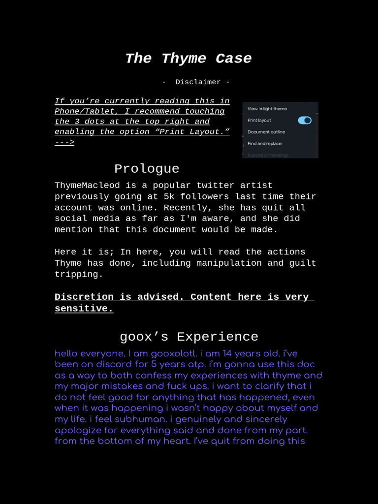 The Thyme Case | PDF