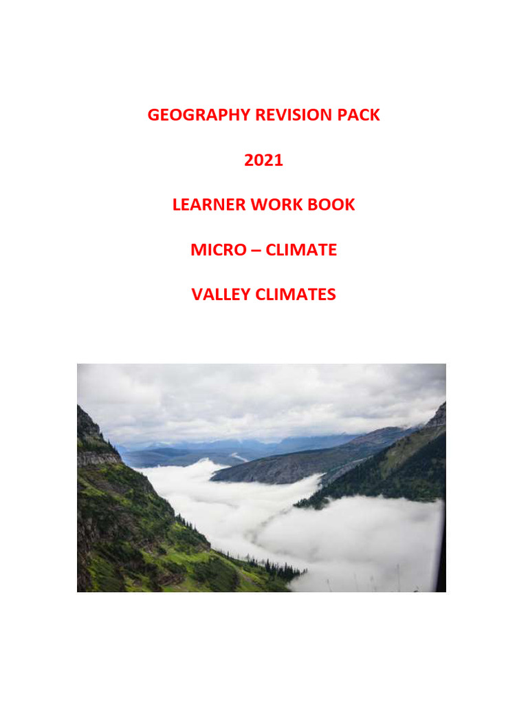 REVISION PACK - Valley Climates | PDF