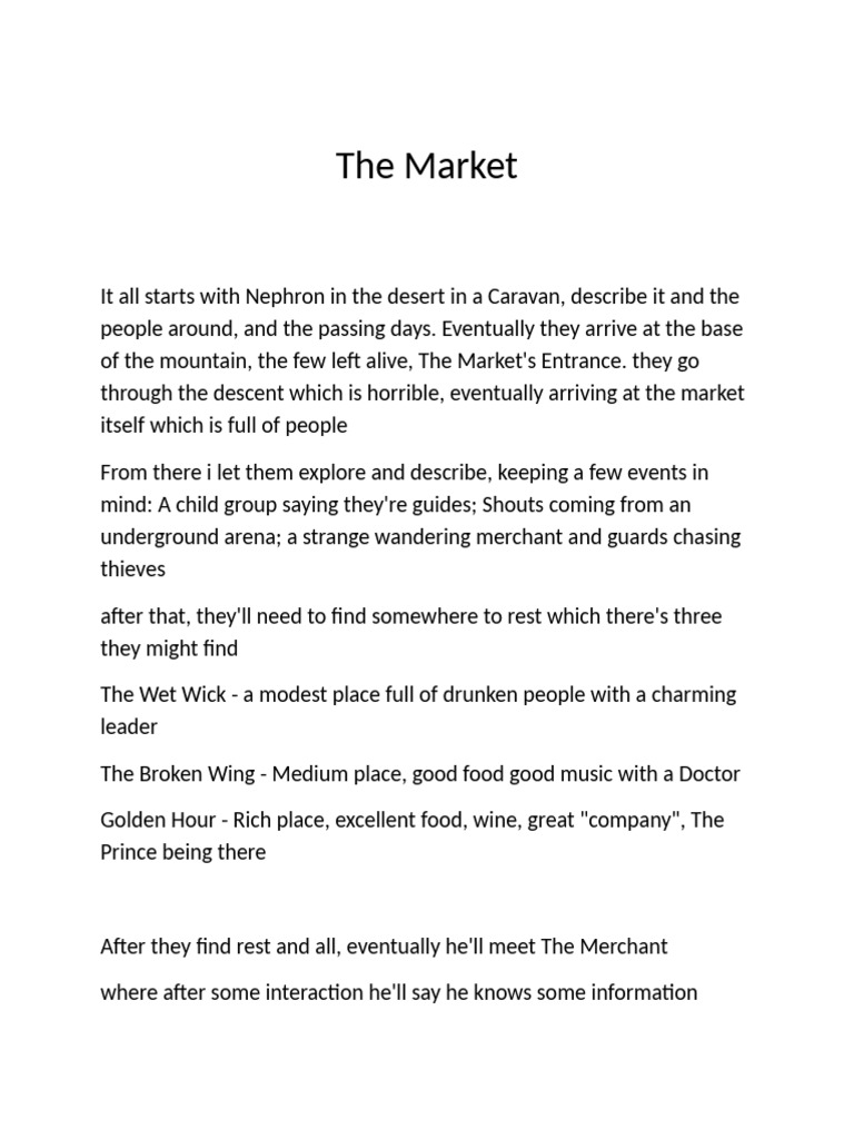 The Market | PDF