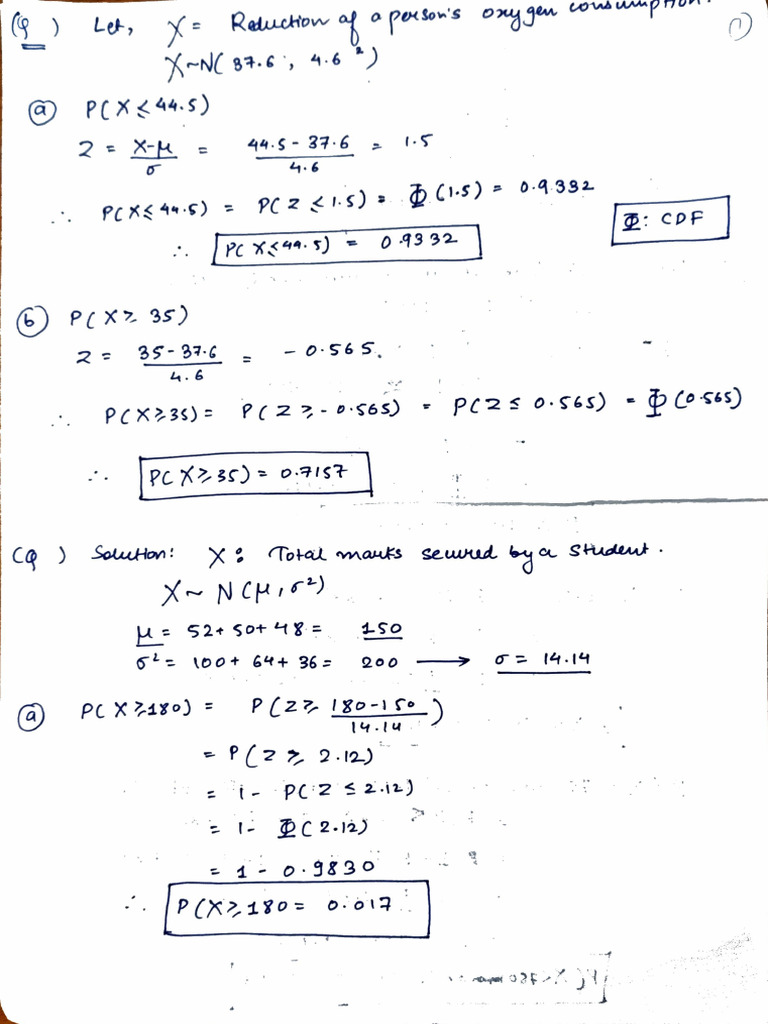 Normal Distribution - Worksheet - Solution-1 | PDF
