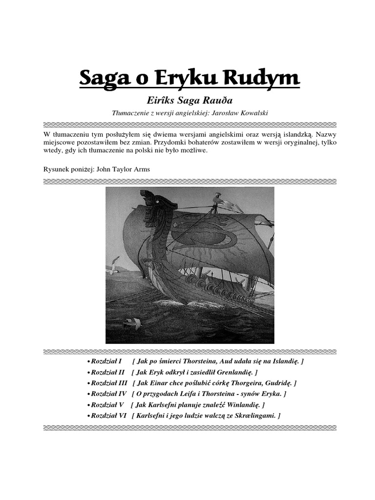 Saga o Eryku Rudym | PDF