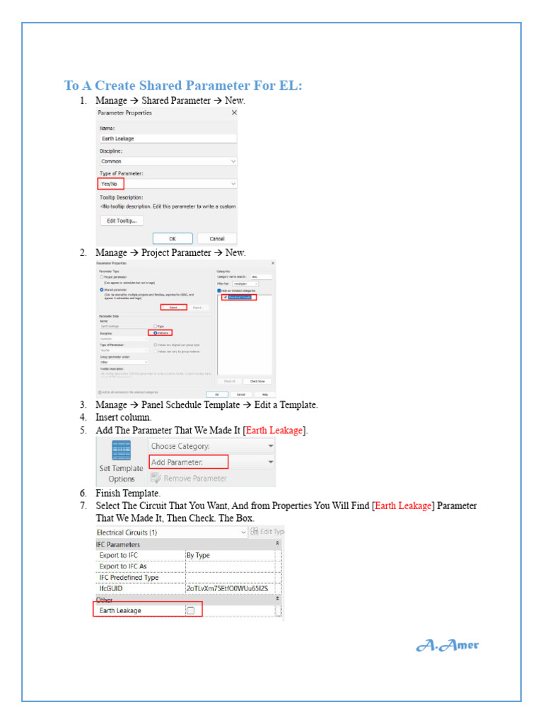 Electrical Shared Parameter Guide | PDF