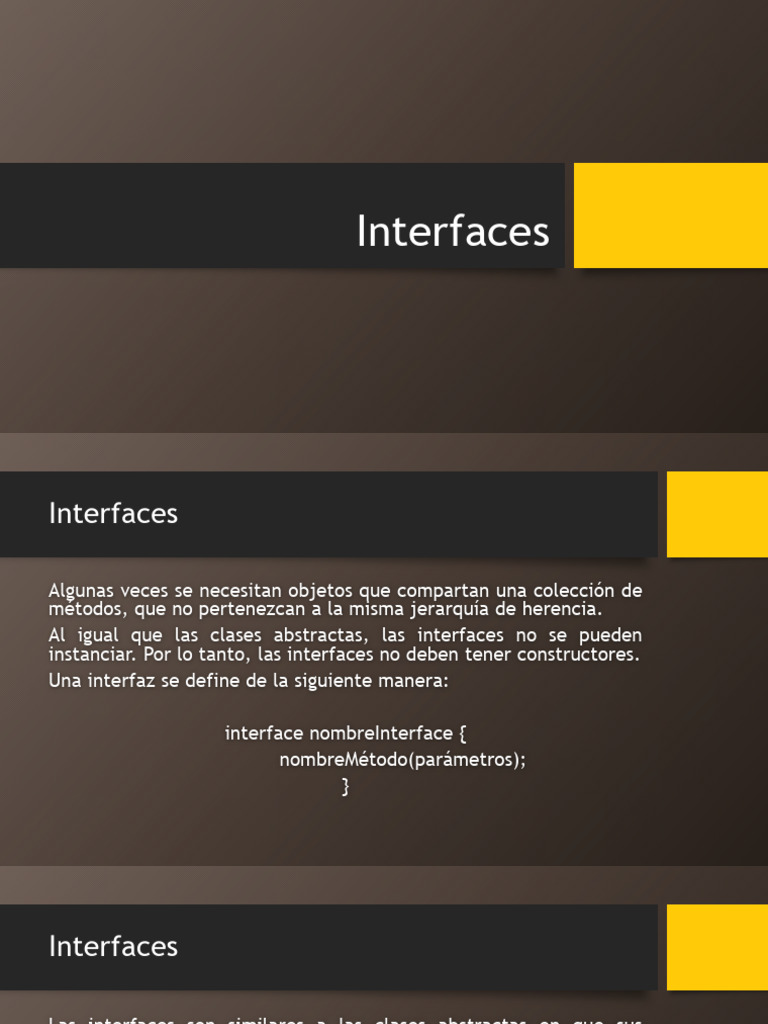 Interfaces | PDF | Objeto (informática) | Programación orientada a objetos