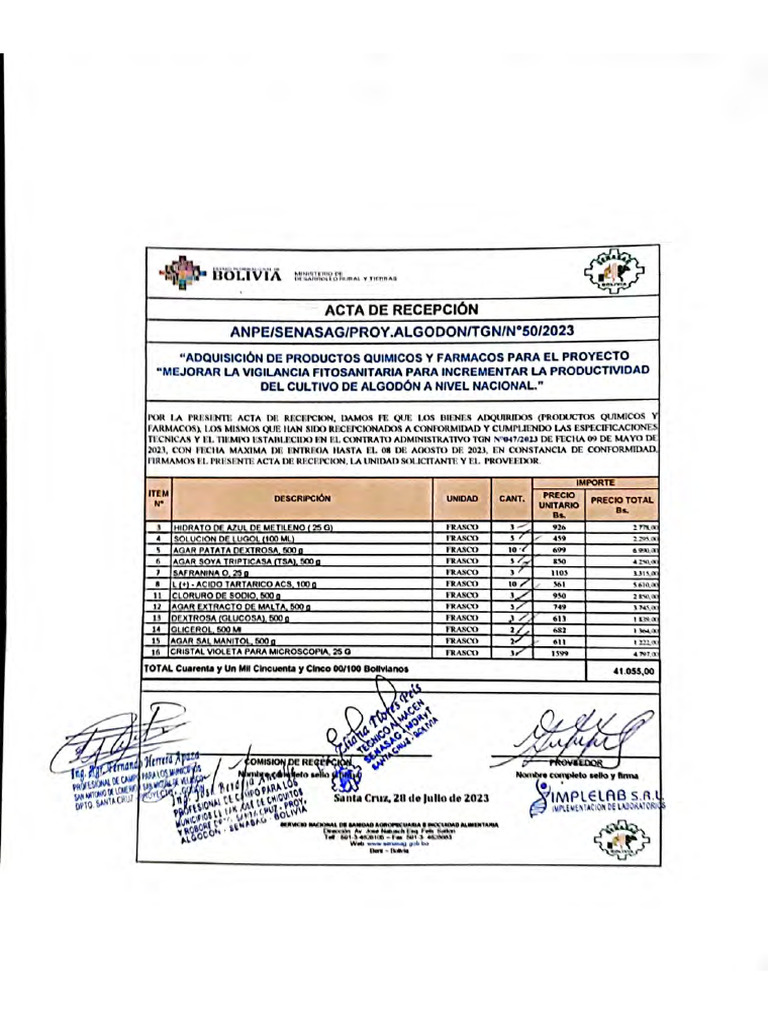 Actas y Factura | PDF