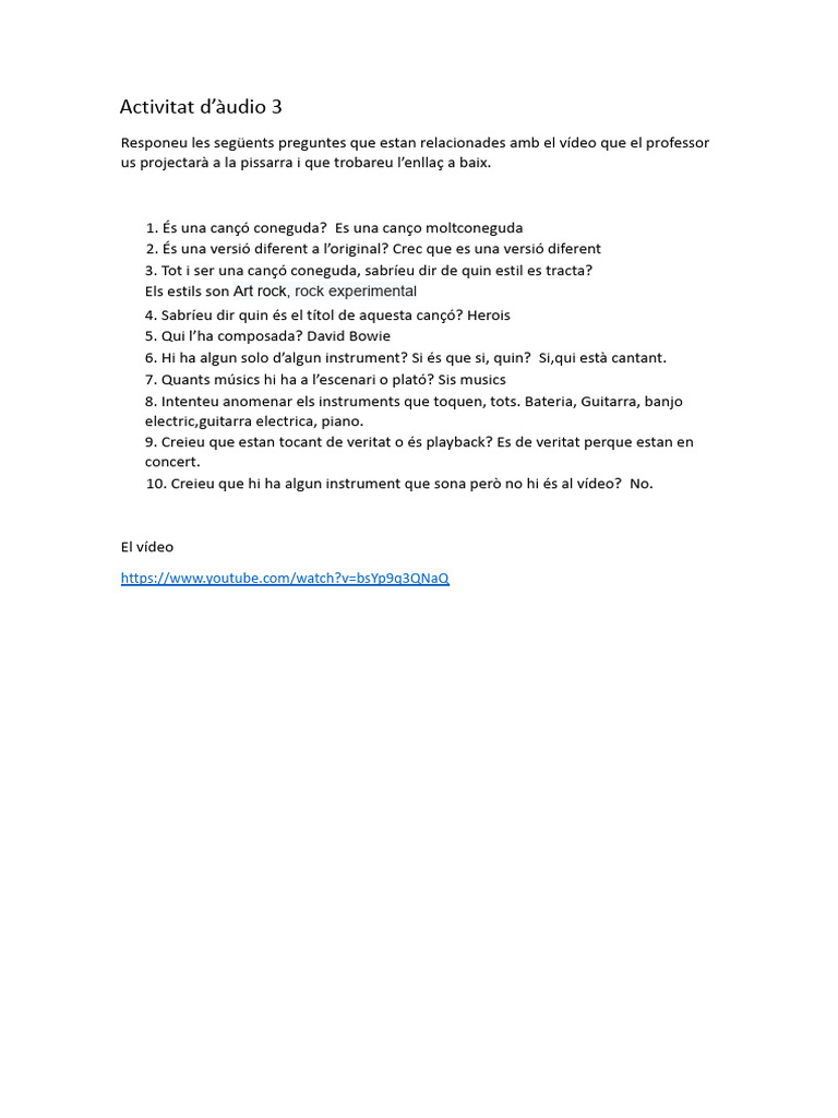 Activitat 3 S'escolta | PDF