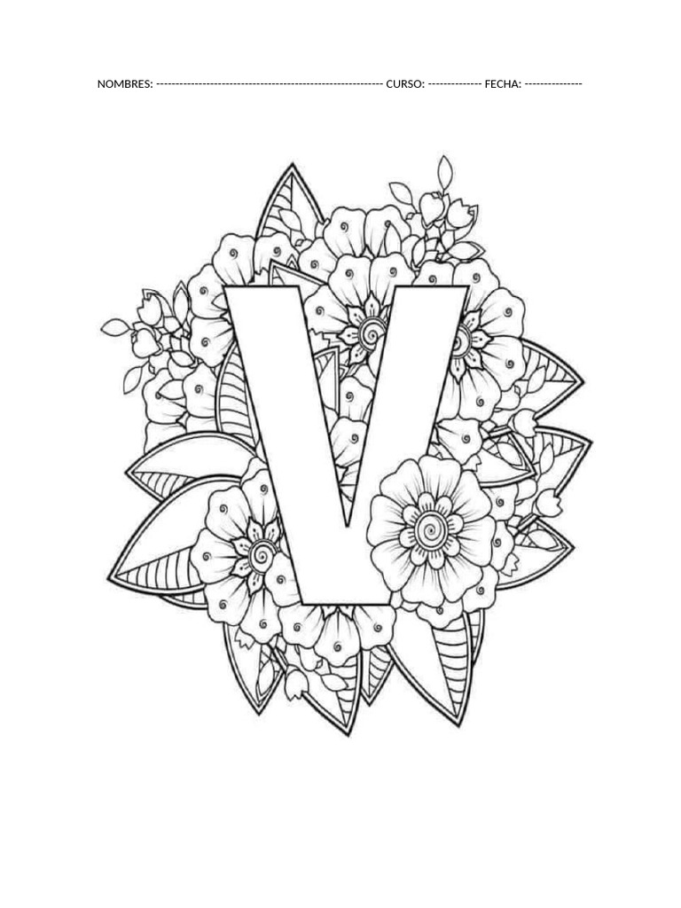 Letra V.decorada | PDF