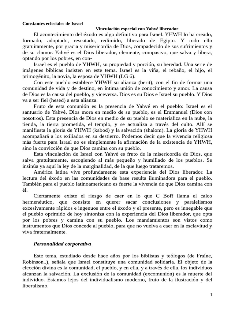 Israel y Yahvé: Alianza y Misión | PDF | Salvación | Mesías