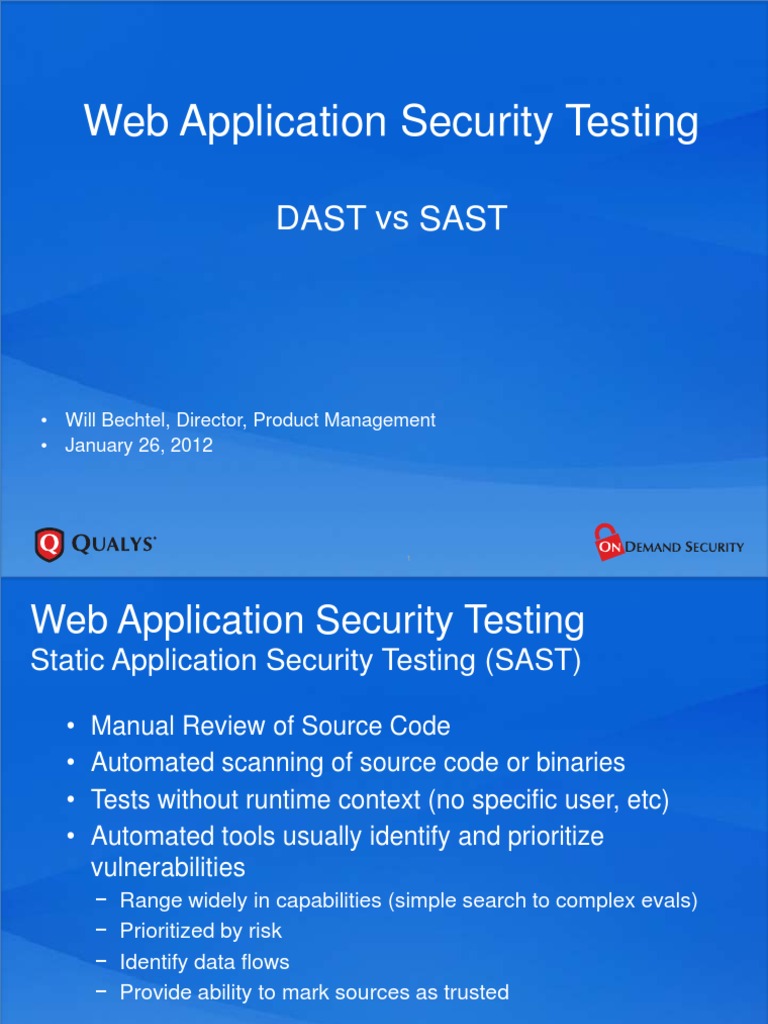 DAST Vs SAST | PDF | Web Application | Vulnerability (Computing)
