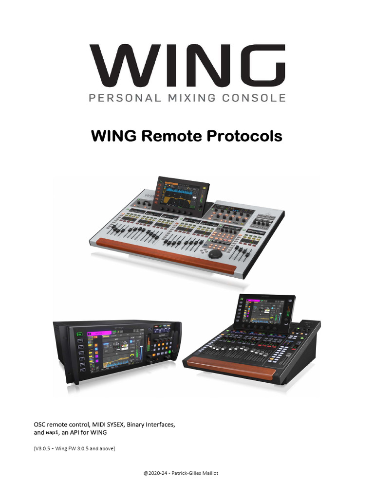 WING Remote Protocols | PDF | Equalization (Audio) | Computer Engineering