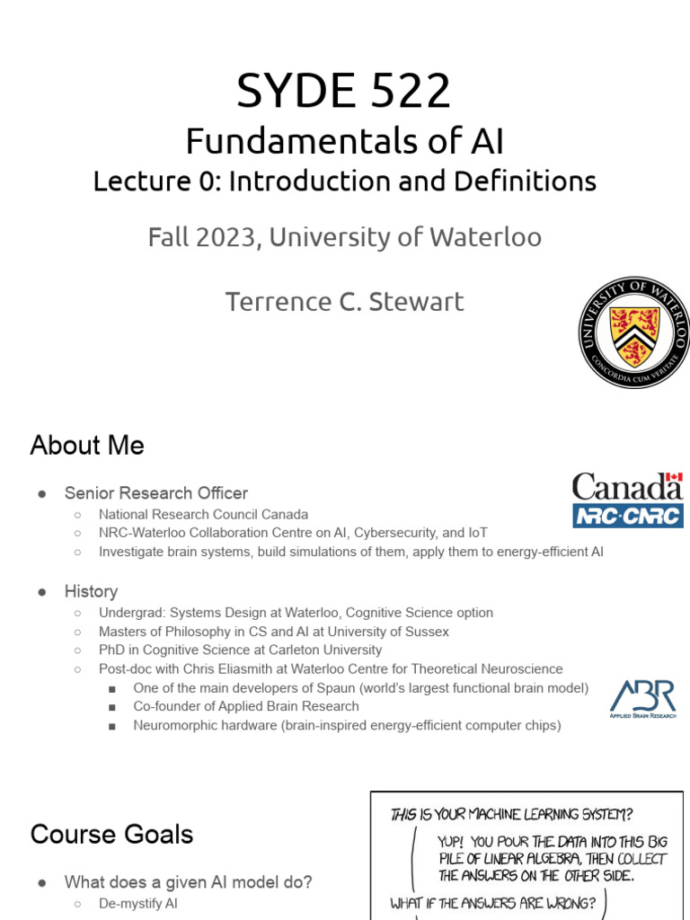 2023 - SYDE 522 - AI - Lecture 0 | PDF | Artificial Intelligence ...