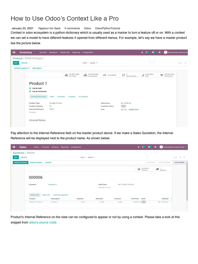 Odoo Context Mastery Guide | PDF | Menu (Computing) | Icon (Computing)
