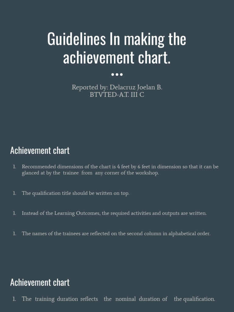 Training Achievement Chart Guide | PDF