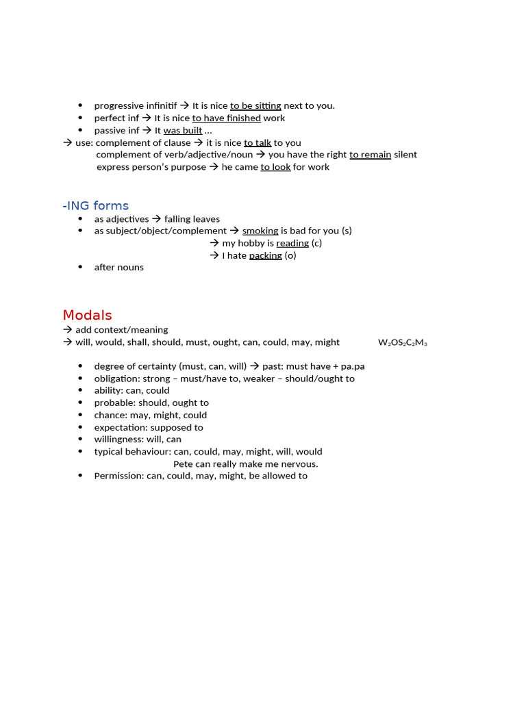 Grammar E2 | PDF | Verb | Adjective
