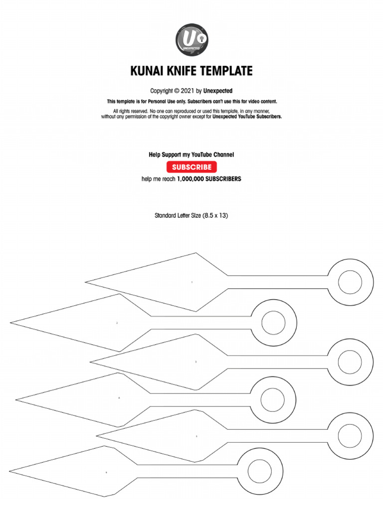 Paper Kunai Template | PDF