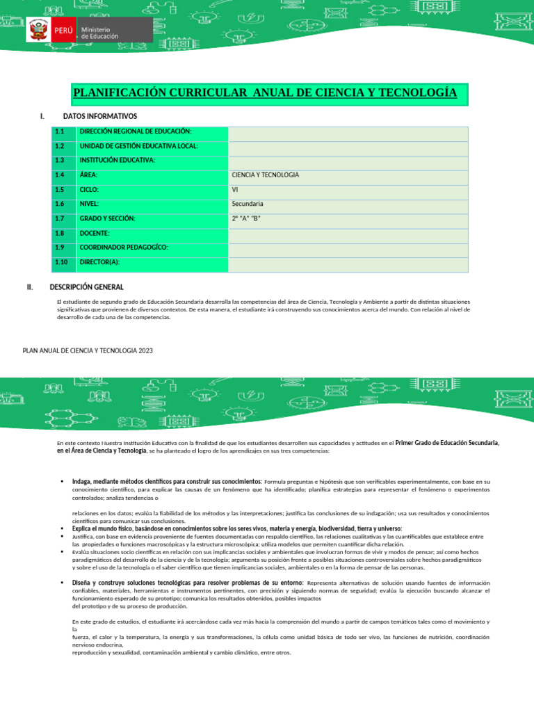 Plan Anual 2° CyT | PDF | Investigación cuantitativa | Sociedad