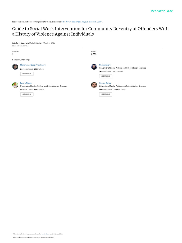 Guide_to_Social_Work_Intervention_for_Community_Re (1) | PDF | Social ...