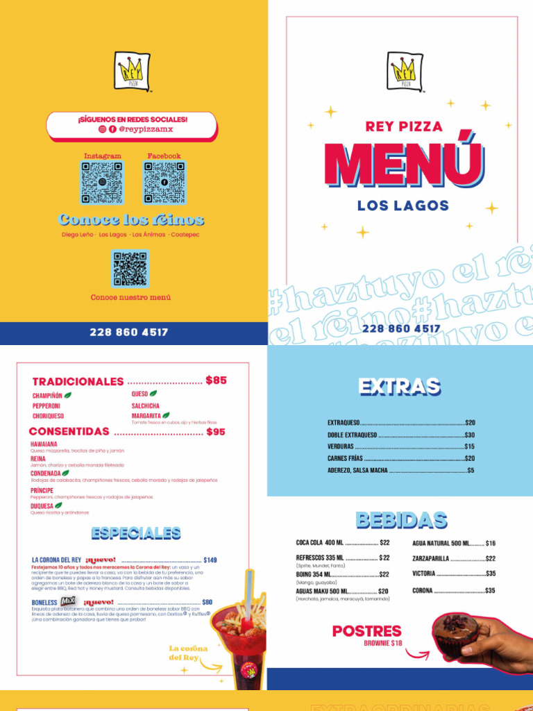 Menu Rey Pizza Los Lagos | PDF