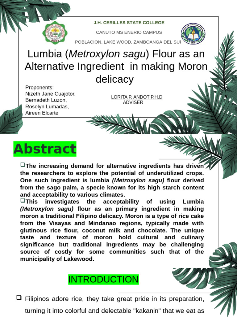 Lumbia Flour in Moron Delicacy Study | PDF | Foods | Cuisine